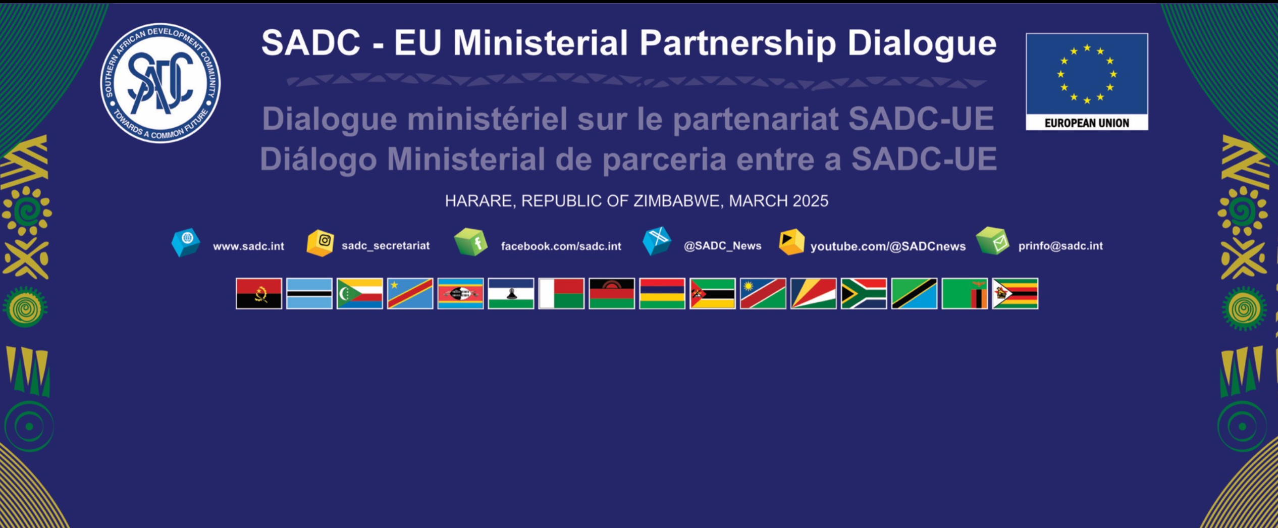 SADC and EU to hold a Ministerial Partnership Dialogue on 15 March 2025, in Harare, Zimbabwe | SADC